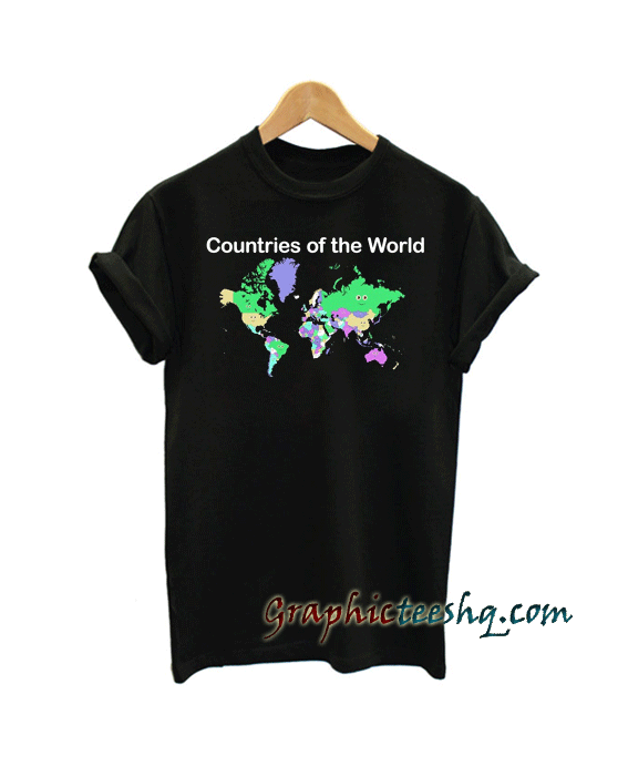 Countries of the World Geography tee shirt for adult men and women