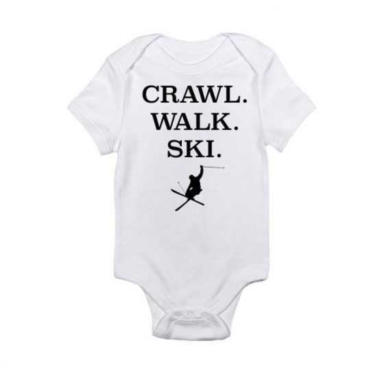 Crawl. Walk. Ski. Baby Onesie | Unique baby onesies
